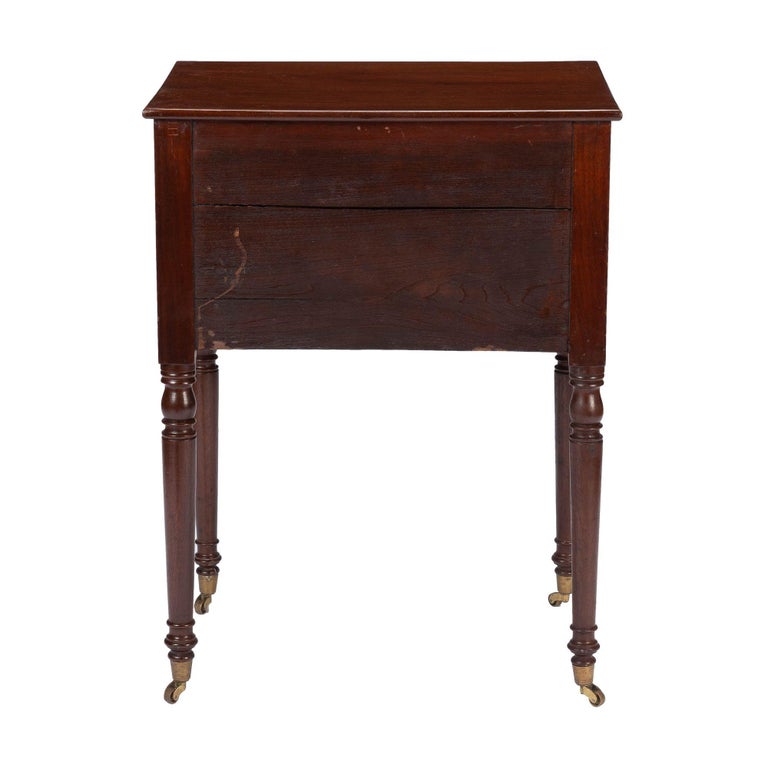 American Sheraton Two Drawer Work Table For Sale at 1stDibs