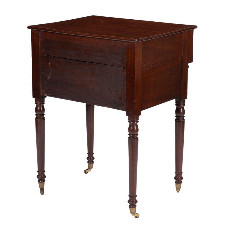 American Sheraton Two Drawer Work Table For Sale at 1stDibs