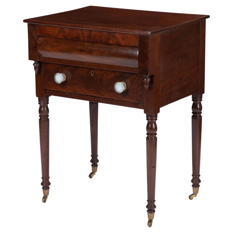 American Sheraton Two Drawer Work Table For Sale at 1stDibs