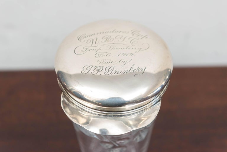 American Sterling, Cut Glass Cocktail Shaker or Trophy, New Rochelle N ...
