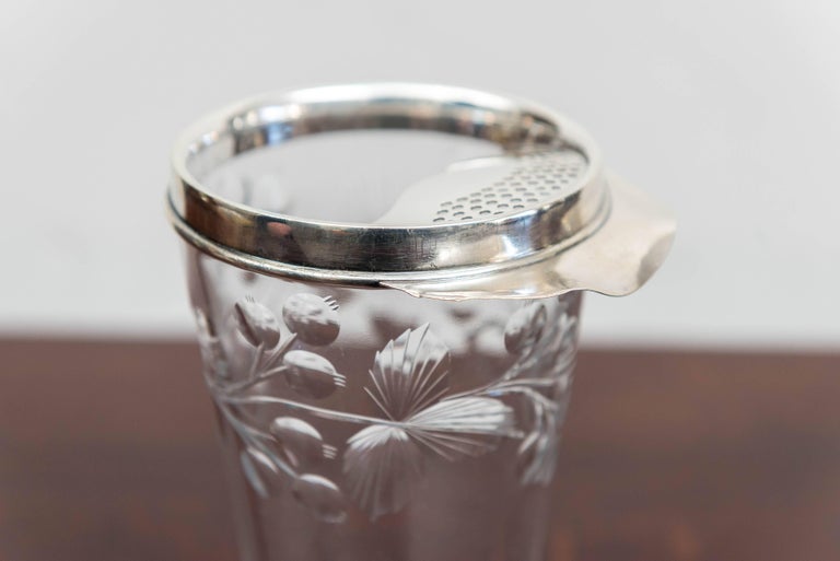 American Sterling, Cut Glass Cocktail Shaker or Trophy, New Rochelle N ...