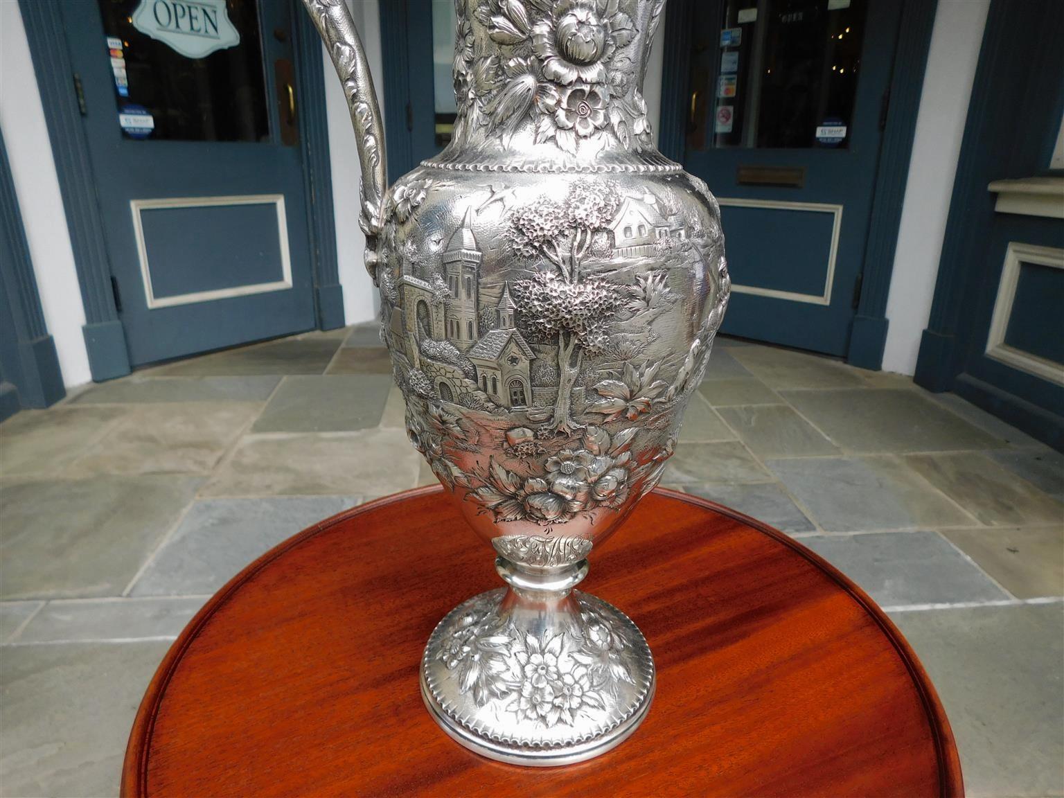 American Sterling Silver Figural and Foliage Embossed Wine Pitcher Kirk ...