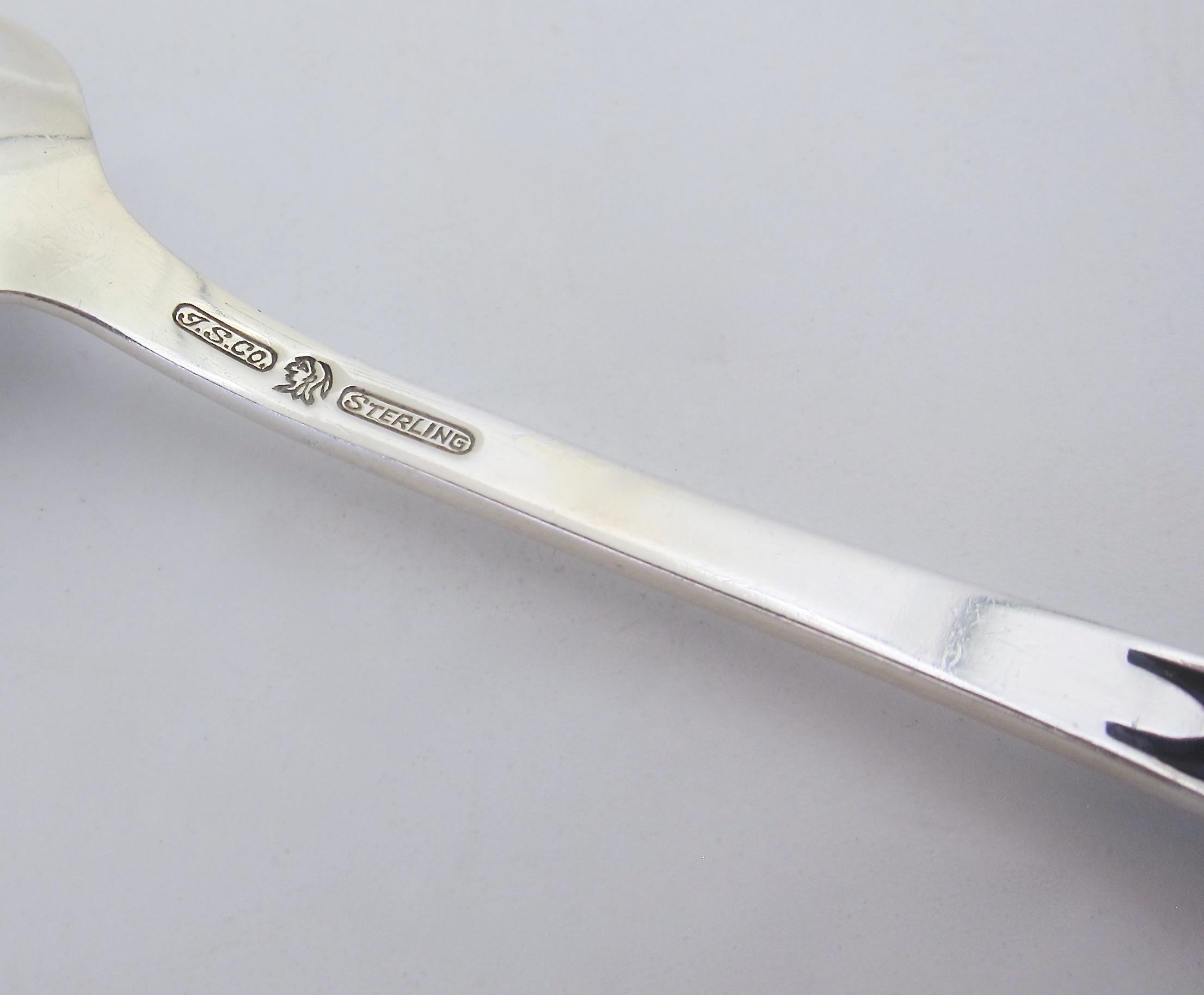 American Sterling Silver Flatware Trio with Plique-a-jour Enamel ...