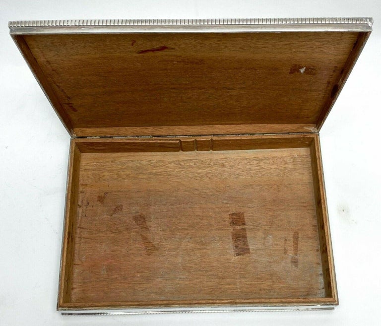 American Sterling Silver Mounted Cigar Box For Sale at 1stDibs