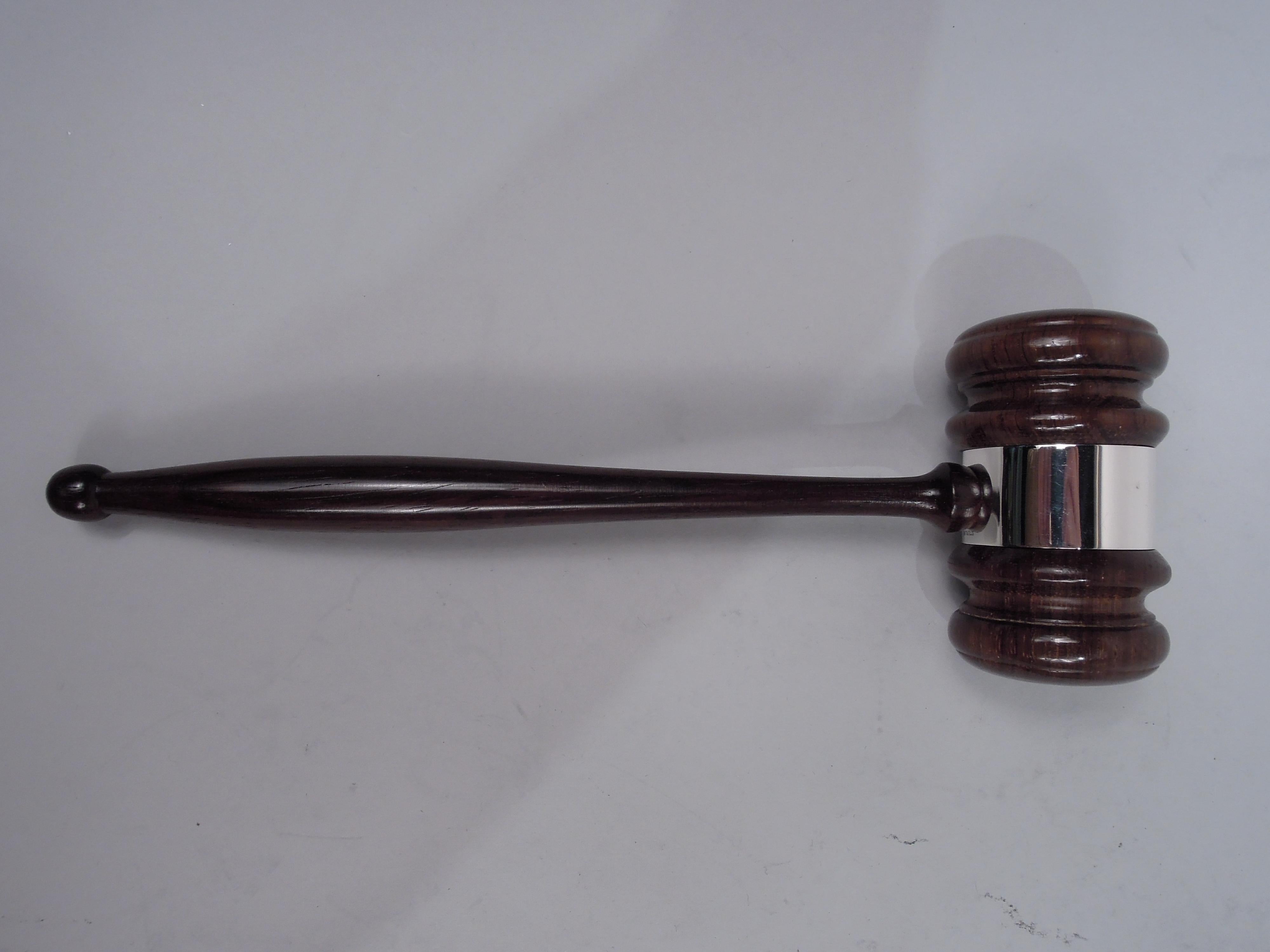 American Sterling Silver and Wood Judge’s Gavel For Sale at 1stDibs