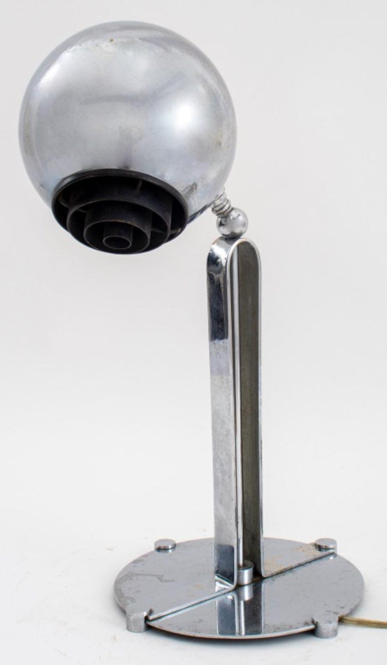 American Streamline Art Deco Chrome Desk Lamp For Sale at 1stDibs