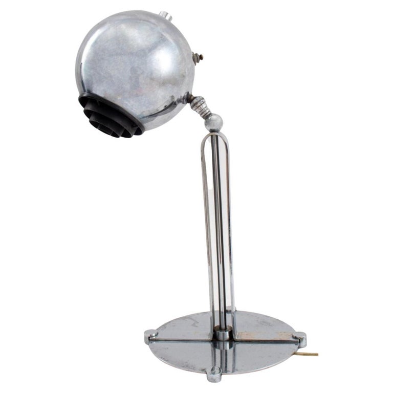 American Streamline Art Deco Chrome Desk Lamp For Sale at 1stDibs
