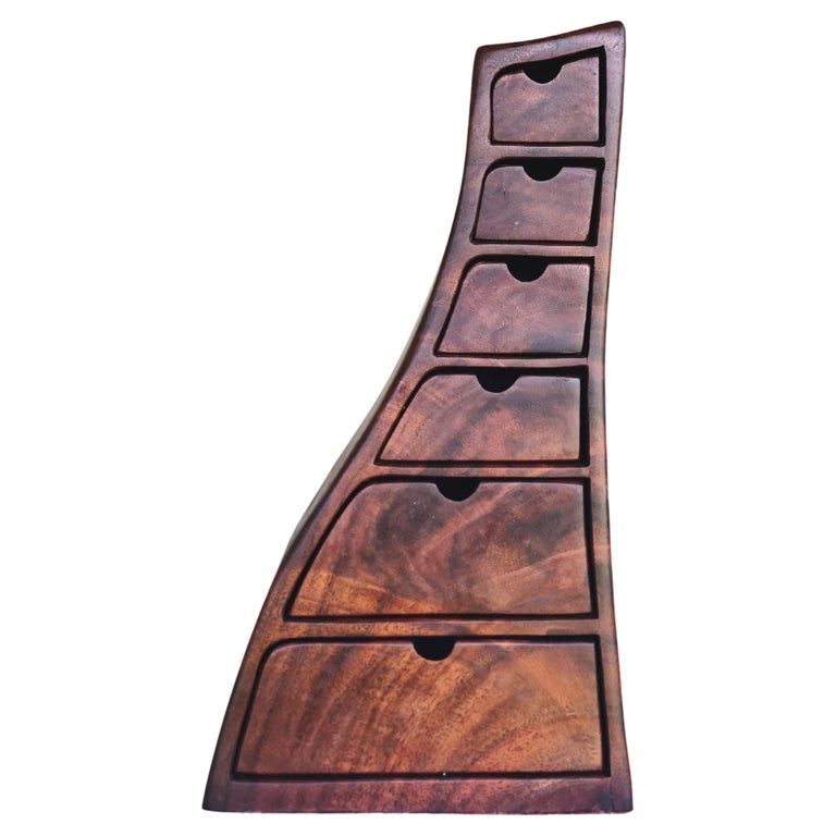 American Studio Craft Sculptural Black Walnut Box by Designer Craftsman ...