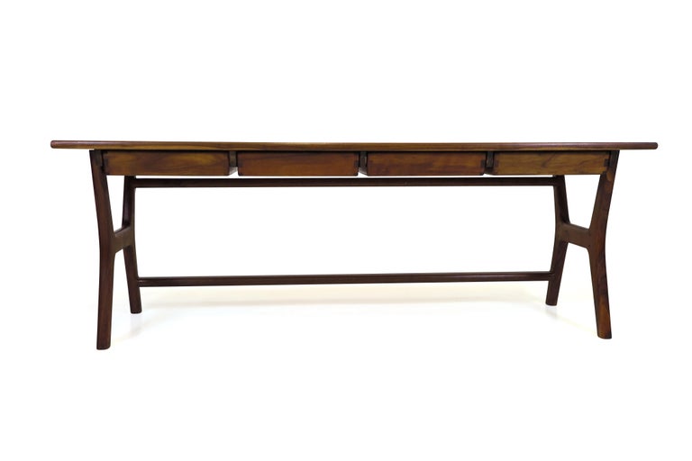 American Studio Craft Walnut and Koa Desk at 1stDibs