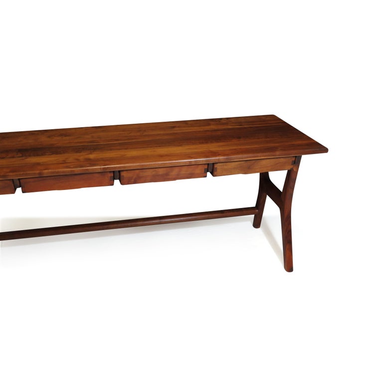 American Studio Craft Walnut and Koa Desk at 1stDibs