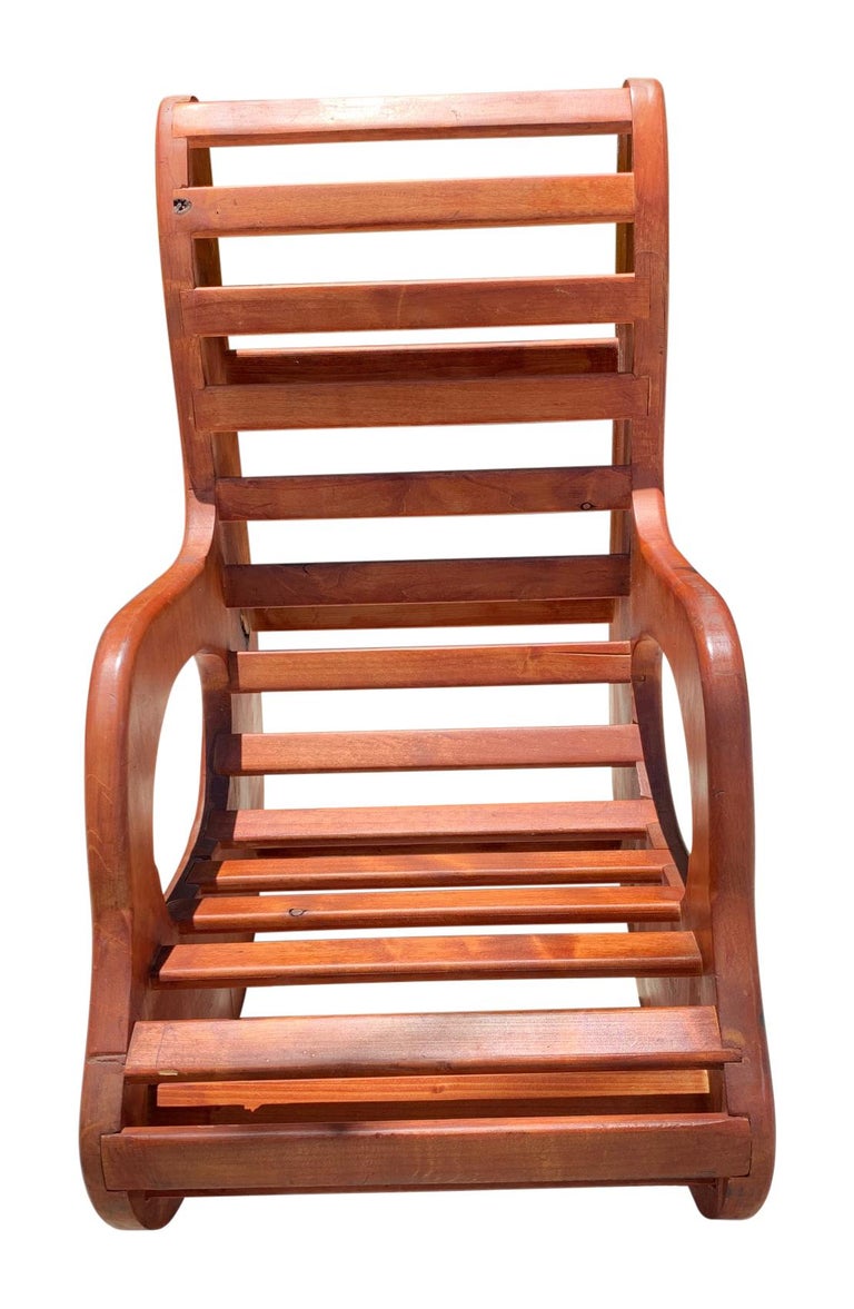 American Studio Craft Wood Rocking Chair Mid-Century Modern For Sale at ...