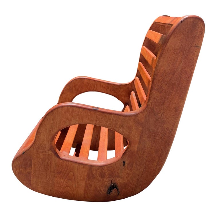 American Studio Craft Wood Rocking Chair Mid-Century Modern For Sale at ...