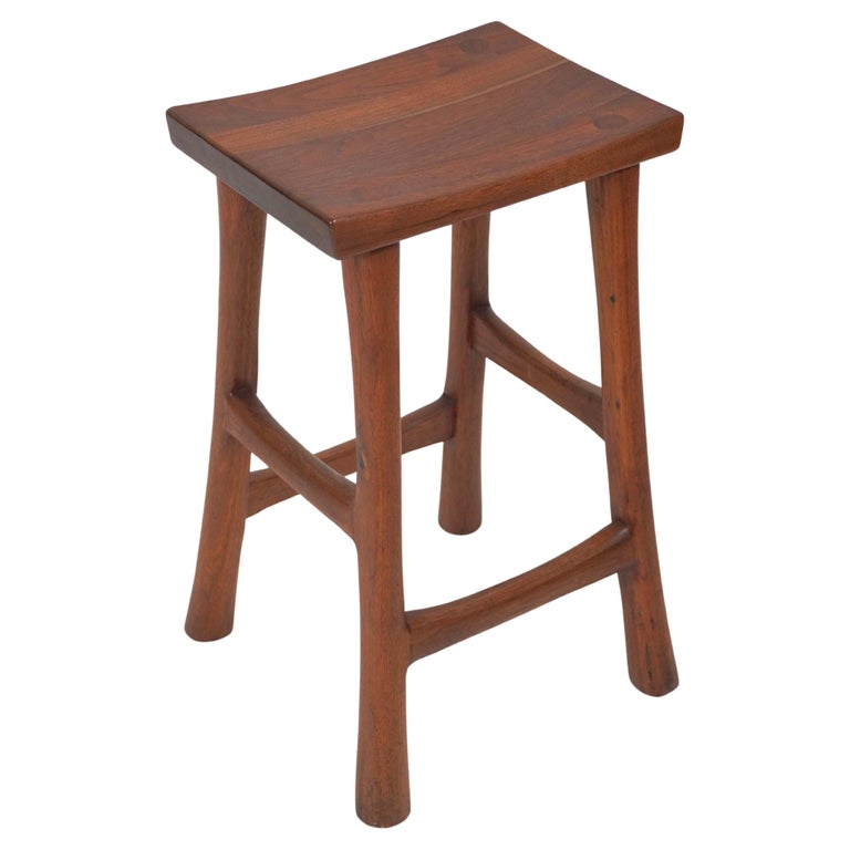 American Studio Made Organic Modern Stool in Walnut For Sale at 1stDibs