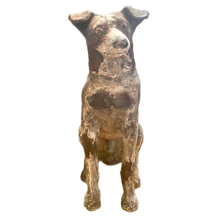 American Terra Cotta Dogs Pair at 1stDibs