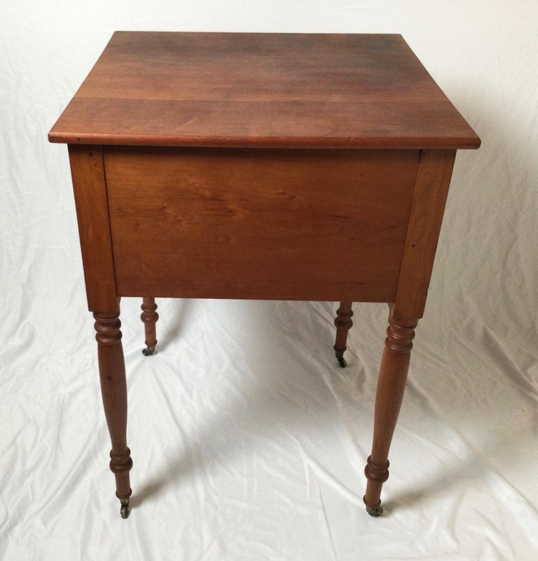 American Two Drawer Work Table in Cherry and Curly Maple, circa 1830 ...
