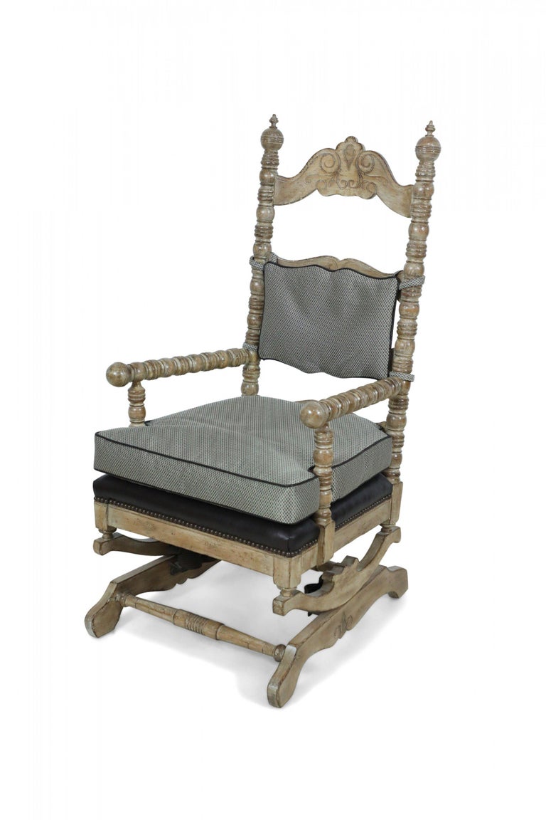 American Victorian Beige Wooden Platform Rocker For Sale at 1stDibs ...