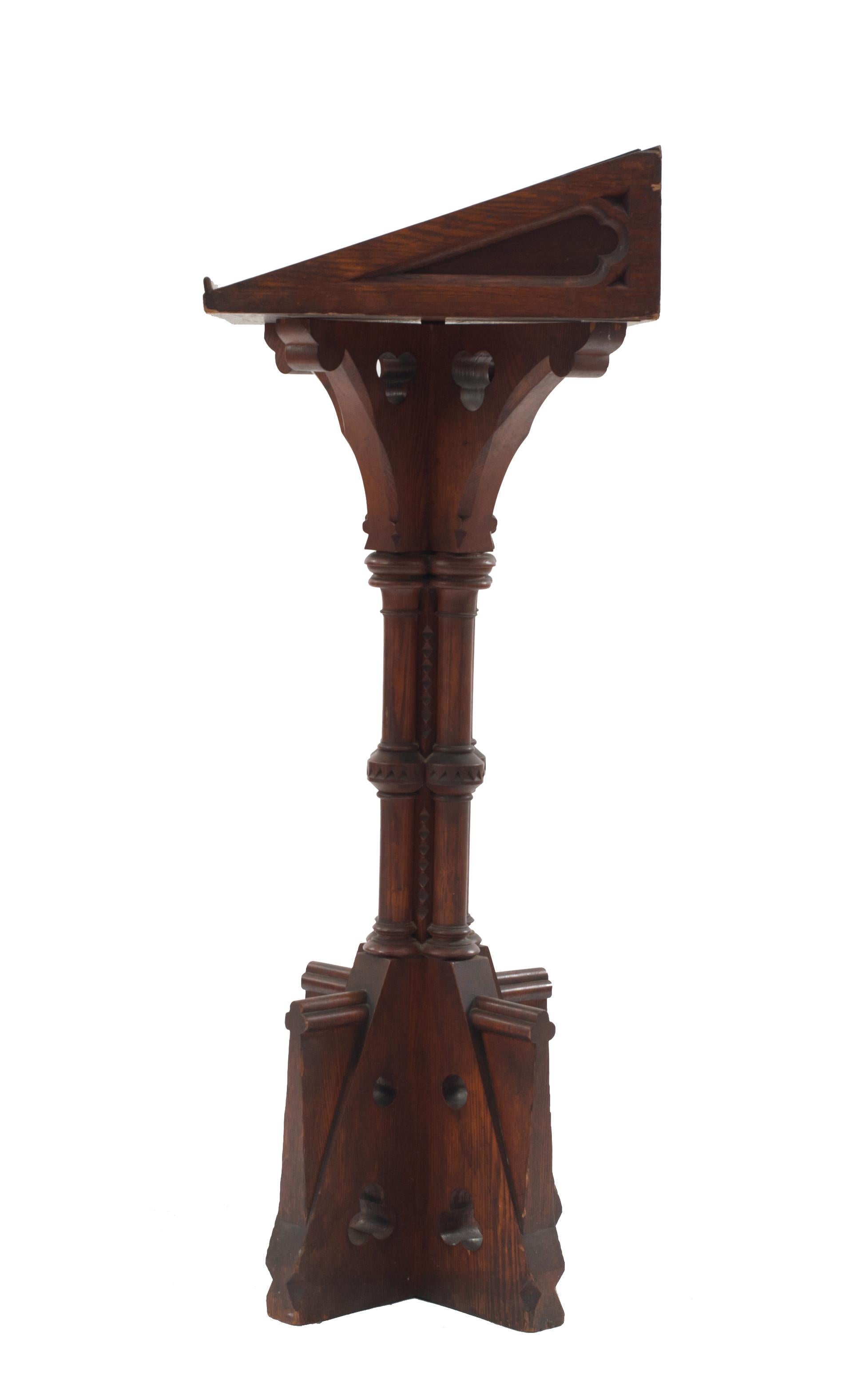 American Victorian Gothic Oak Lectern For Sale at 1stDibs