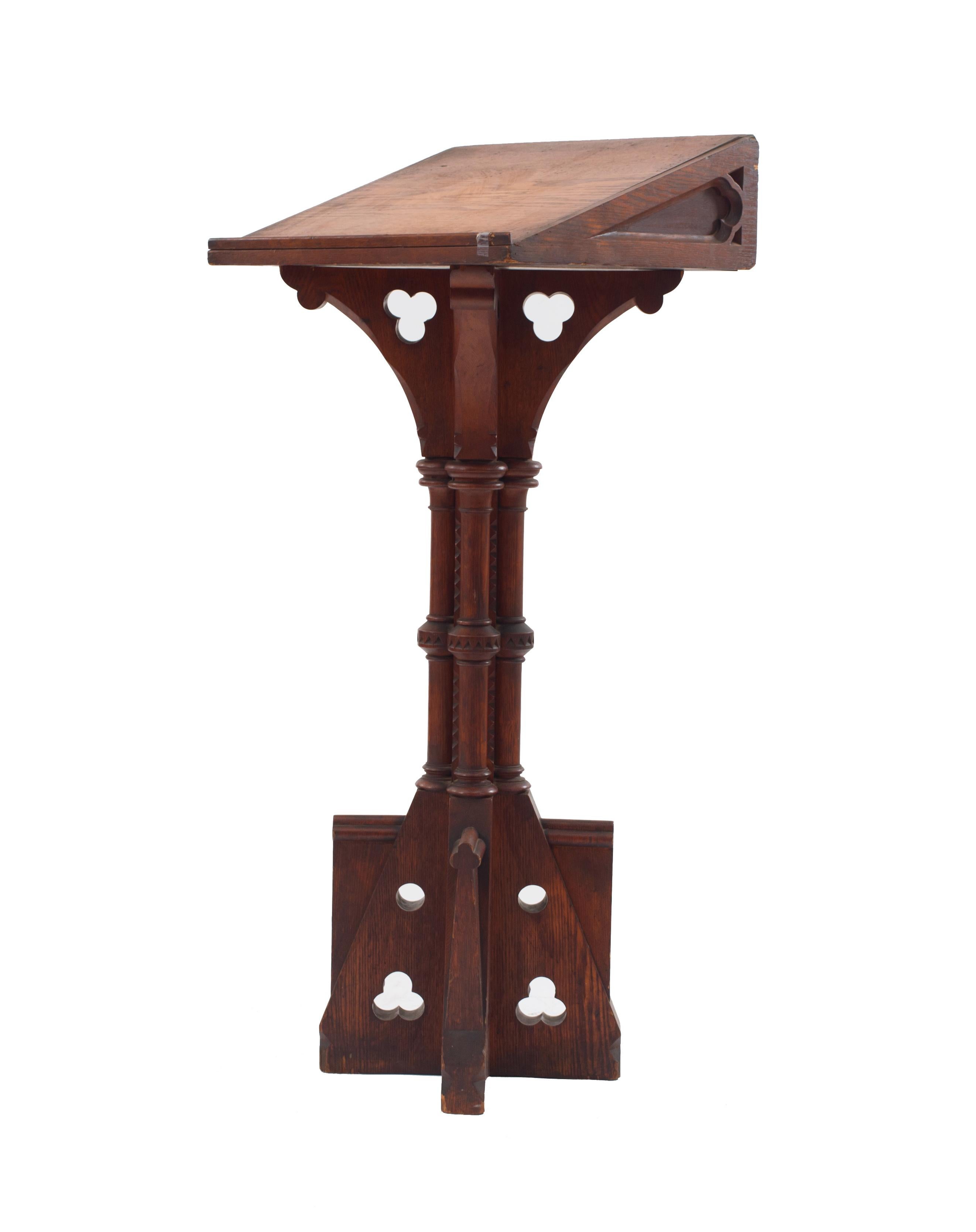 American Victorian Gothic Oak Lectern For Sale at 1stDibs
