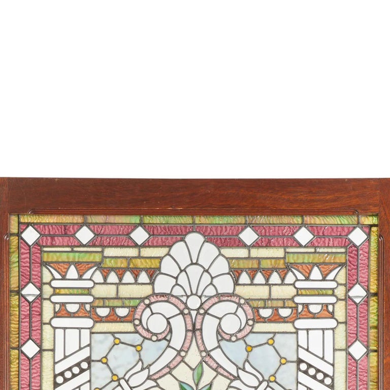 American Victorian Leaded Glass Window For Sale at 1stDibs