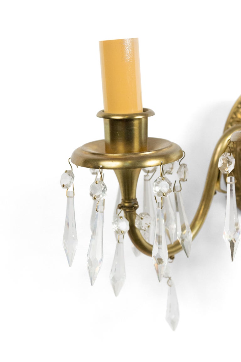 American Victorian Style Bronze and Crystal Wall Sconces For Sale at ...