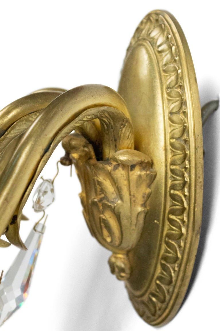 American Victorian Style Bronze and Crystal Wall Sconces For Sale at ...