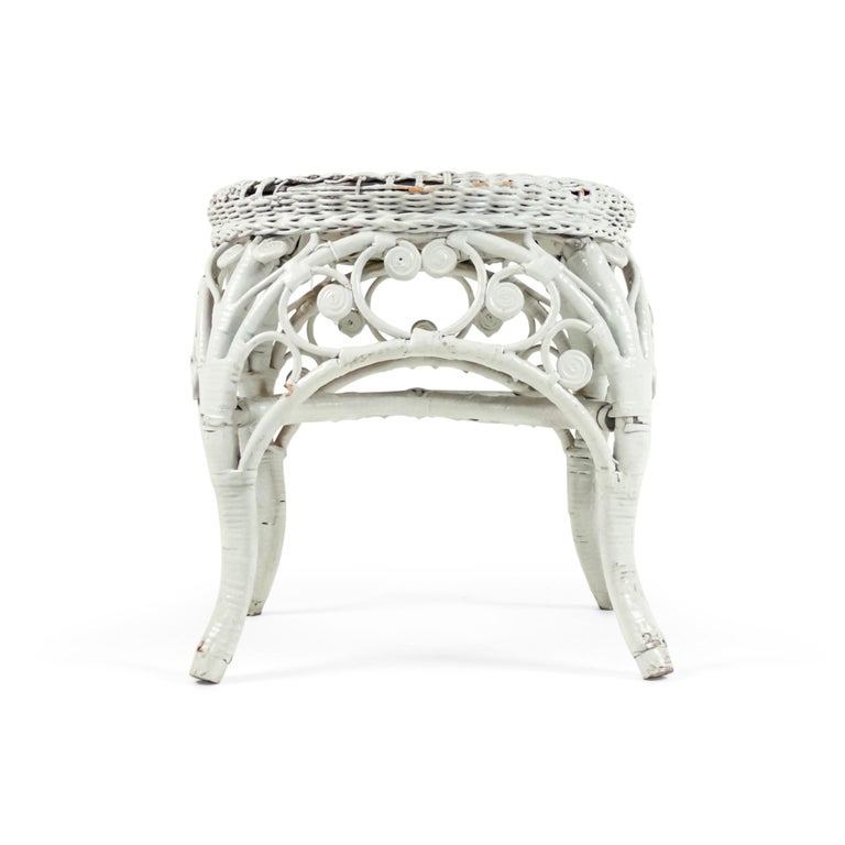 American Victorian Wicker Low Stools For Sale at 1stDibs