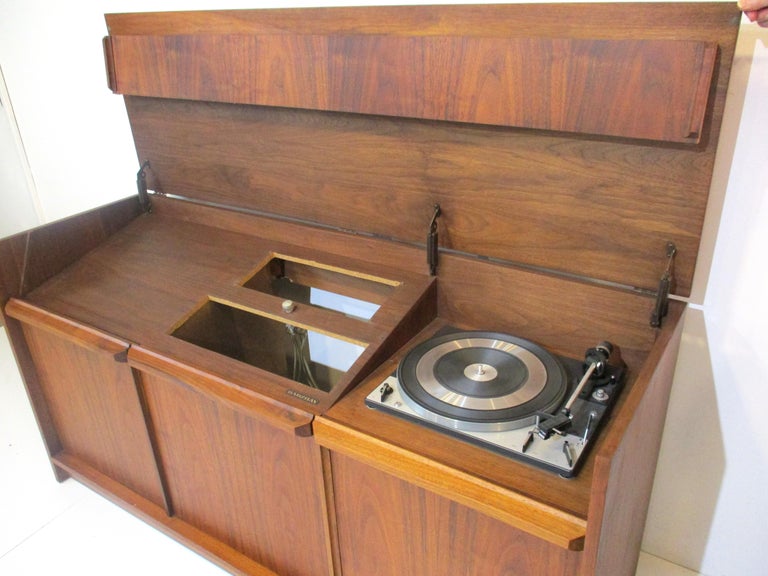 American Walnut Stereo / Record Cabinet by Barzilay For Sale at 1stDibs