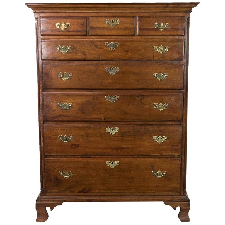 American Walnut Tall Chest For Sale at 1stDibs