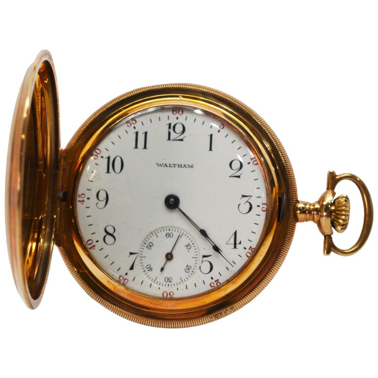 American Waltham Co. Antique Yellow Gold Pocket Watch at 1stDibs