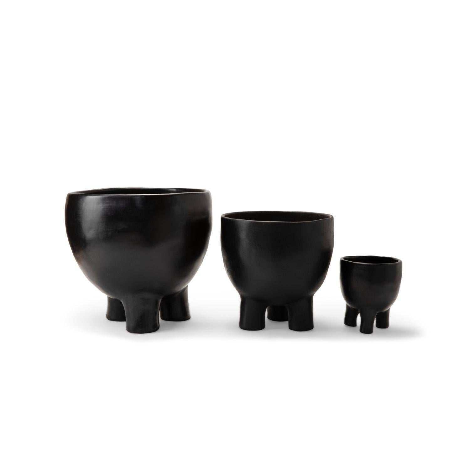 Ames Barro Black Ceramic Pot 2 Small by Sebastian Herkner in STOCK For ...
