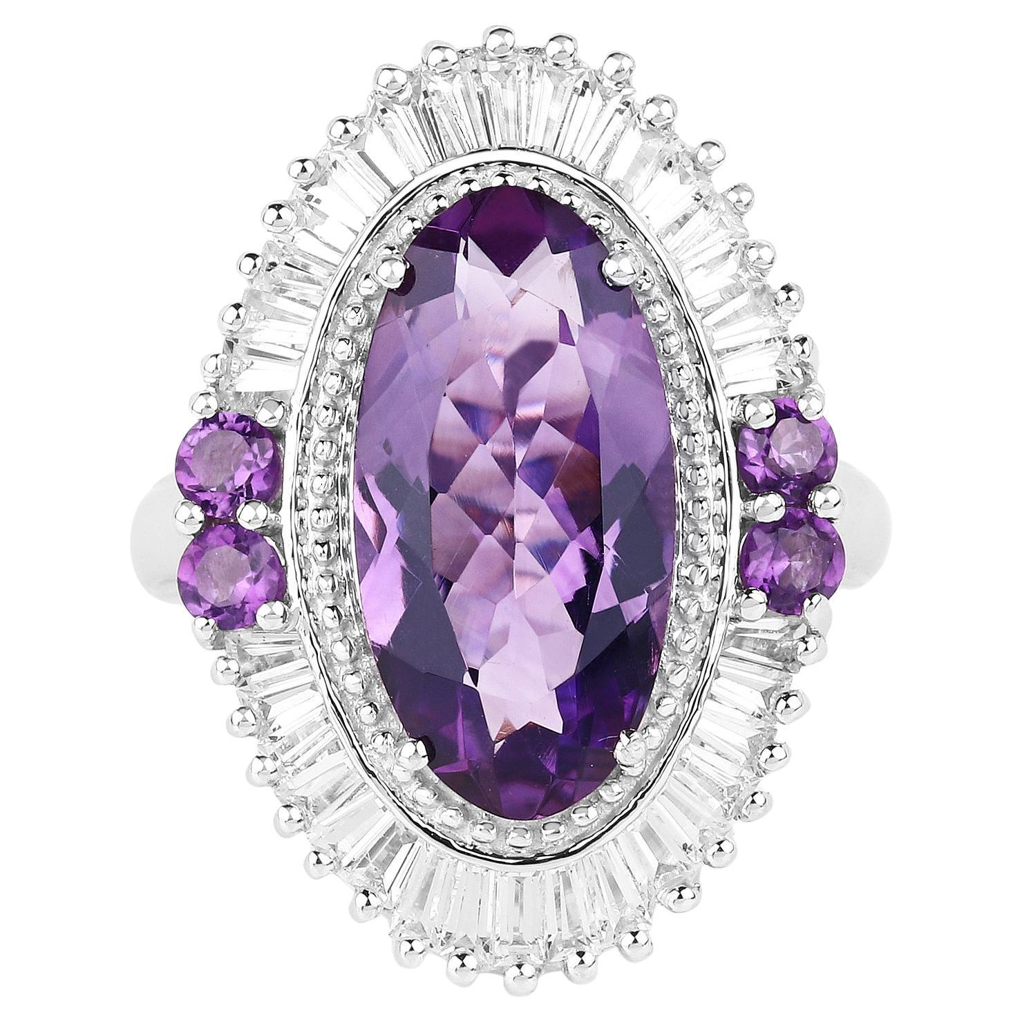 15 Carat Amethyst and Diamond Cocktail Ring at 1stDibs