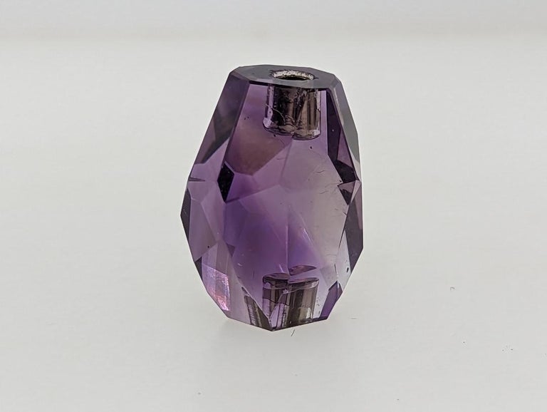 Amethyst (8.9 grams), Raspberry steel necklace For Sale at 1stDibs