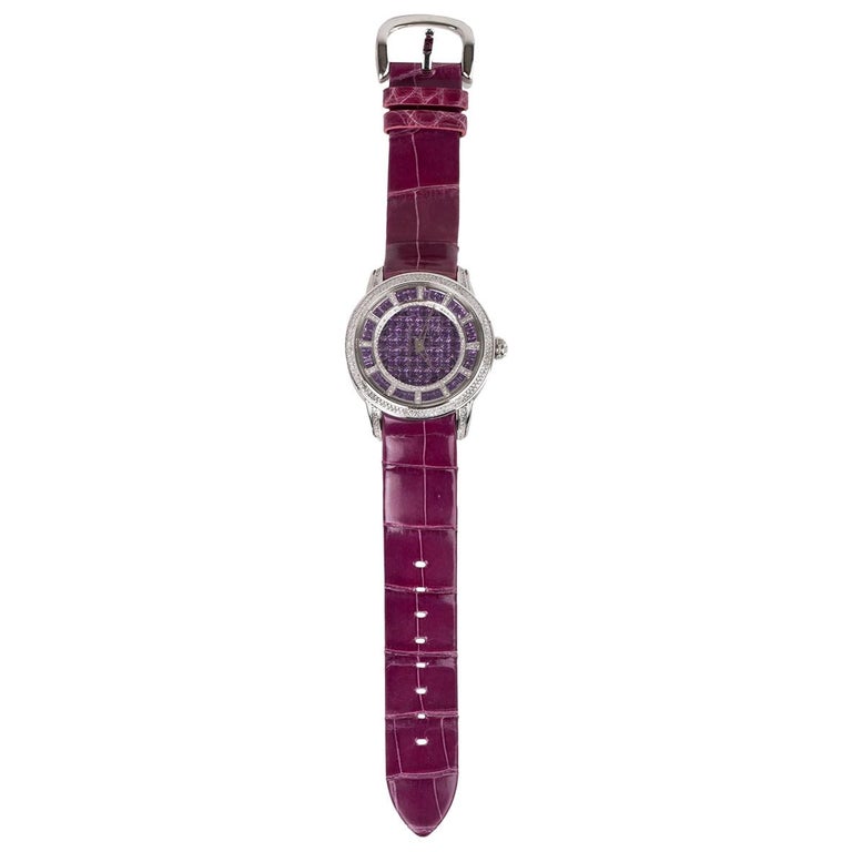 Amethyst and Diamond Watch For Sale at 1stDibs