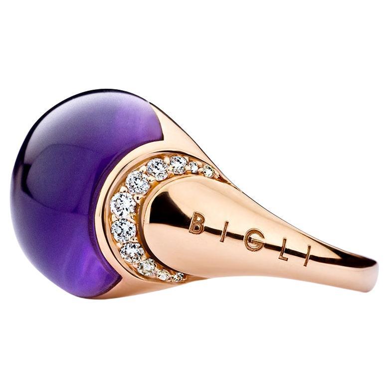 Amethyst and Lapis Ring in 18ct gold by BIGLI For Sale at 1stDibs