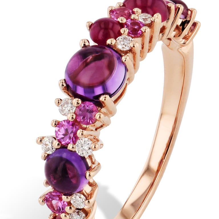 Amethyst and Ruby Rose Gold Ring at 1stDibs | amethyst and ruby ring ...