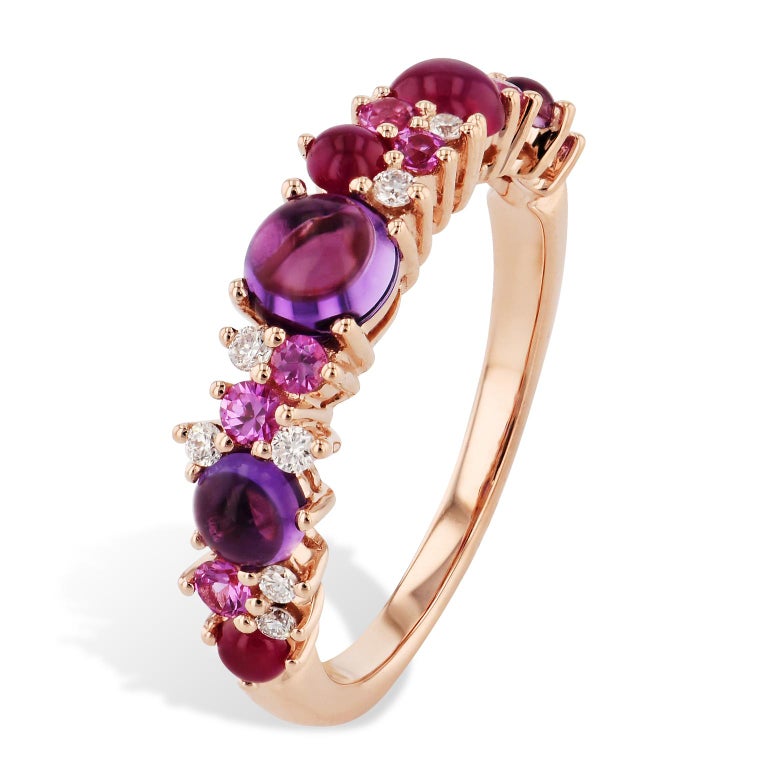 Amethyst and Ruby Rose Gold Ring at 1stDibs | amethyst and ruby ring ...