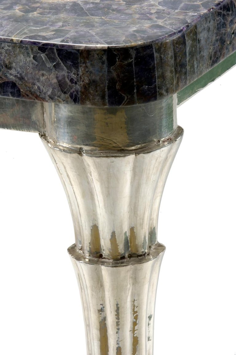 Amethyst and White Bronze Clad Cornet Table Handcrafted in India by ...