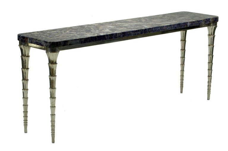 Amethyst and White Bronze Clad Cornet Table Handcrafted in India by ...