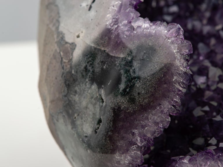 Amethyst calcite and black epitaxial goethite - a rare stone formation ...