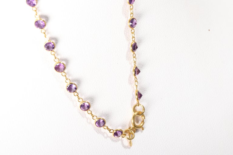 Amethyst Chain in 18 Karat Gold For Sale at 1stDibs