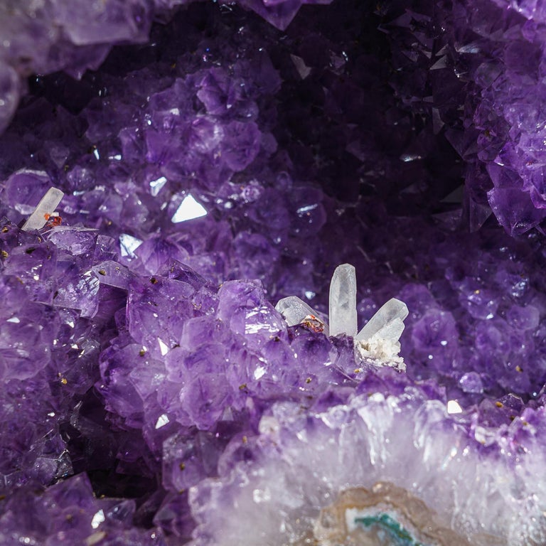 Amethyst Cluster Geode with Calcite Crystal from Brazil ( 12 Inches, 52 ...