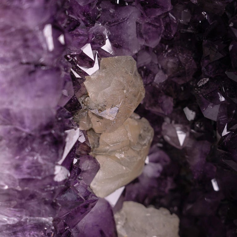 Amethyst Cluster Geode with Calcite From Brazil (37'' Tall, 128 lbs ...