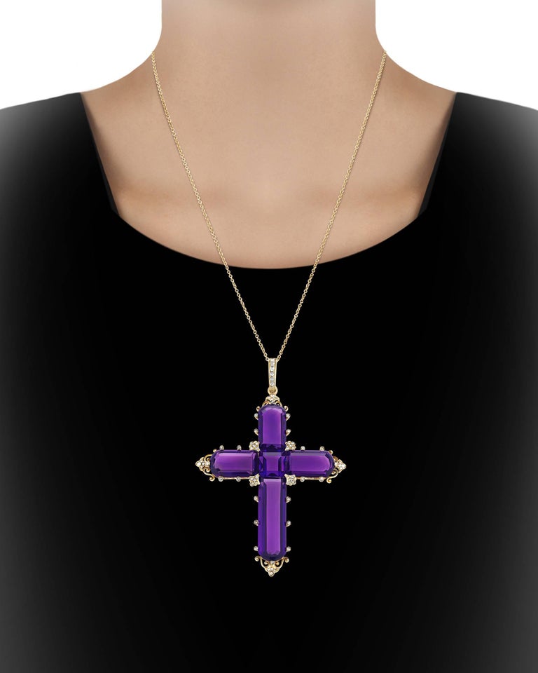 Amethyst Cross Pendant at 1stDibs | amethyst cross necklace