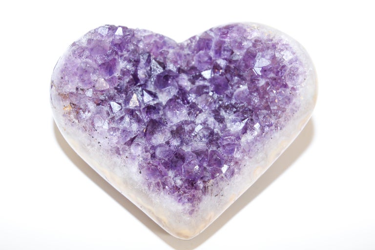 Amethyst Crystal Cluster Geode in Heart Shape at 1stDibs
