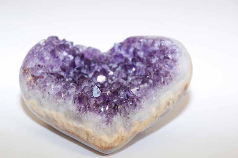Amethyst Crystal Cluster Geode in Heart Shape at 1stDibs