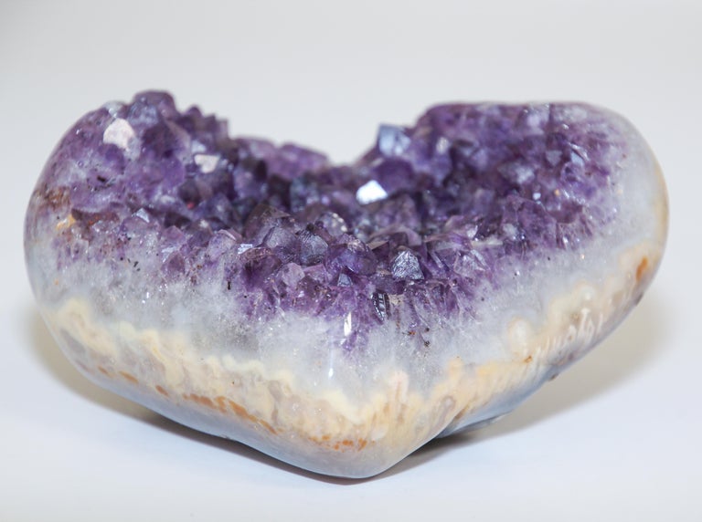Amethyst Crystal Cluster Geode in Heart Shape at 1stDibs