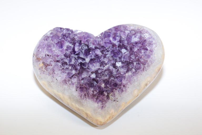 Amethyst Crystal Cluster Geode in Heart Shape at 1stDibs