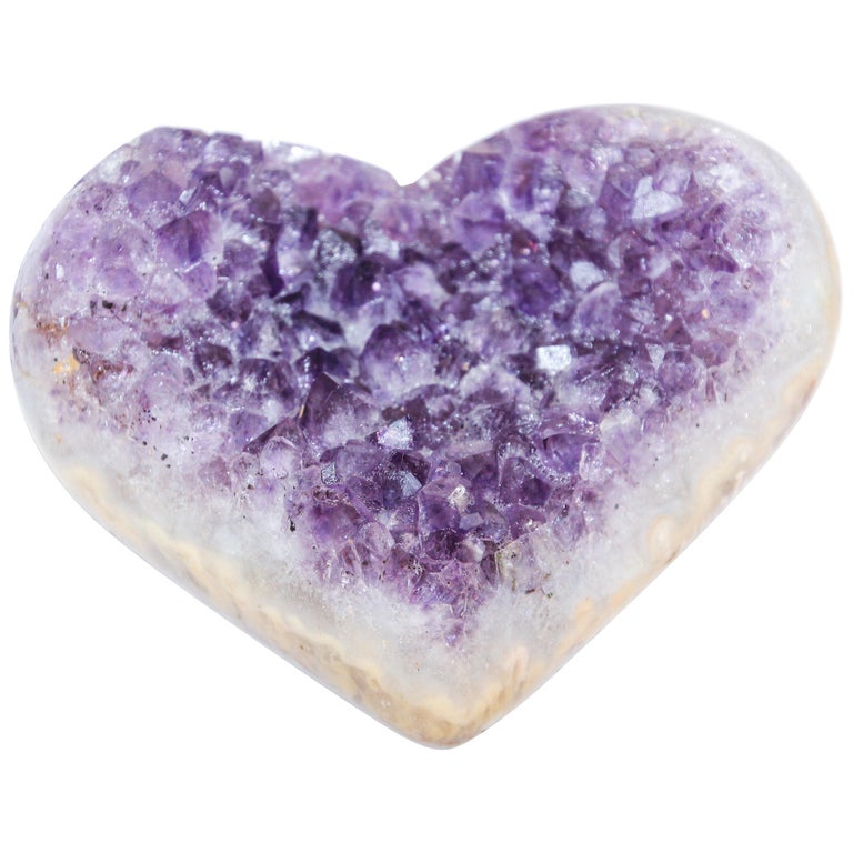 Amethyst Crystal Cluster Geode in Heart Shape at 1stDibs