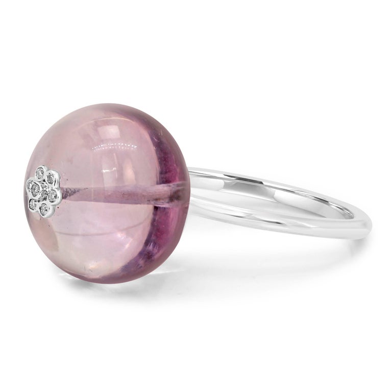 Amethyst Diamond Gold Globe Fashion Cocktail Ring at 1stDibs