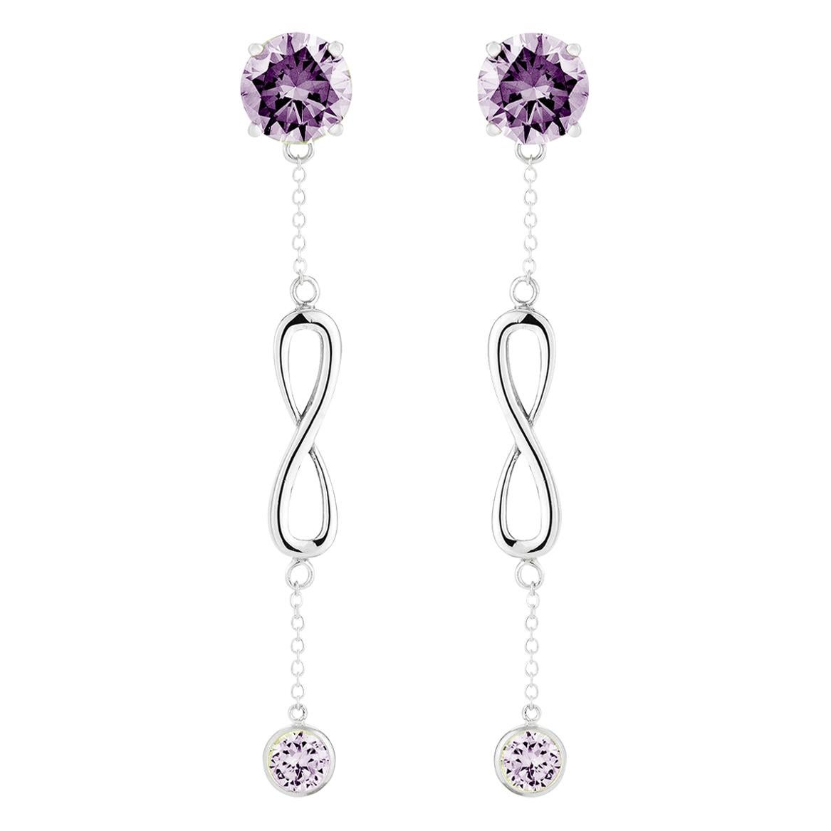 Amethyst Infinity Stone Earwires For Sale at 1stDibs